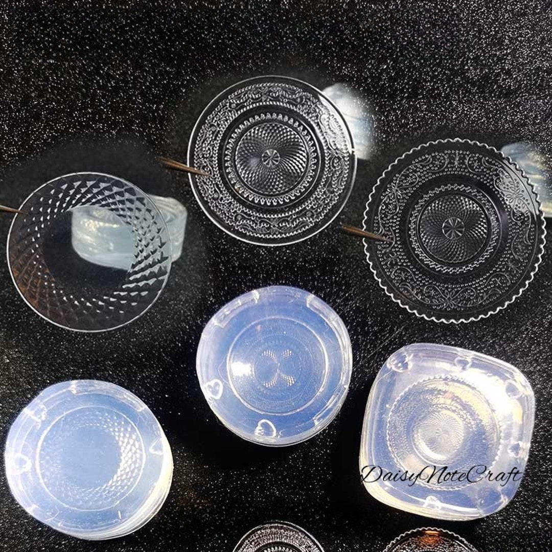 Exquisite Pattern Plate Silicone Mold-round Plate Resin Mold-dollhouse ...