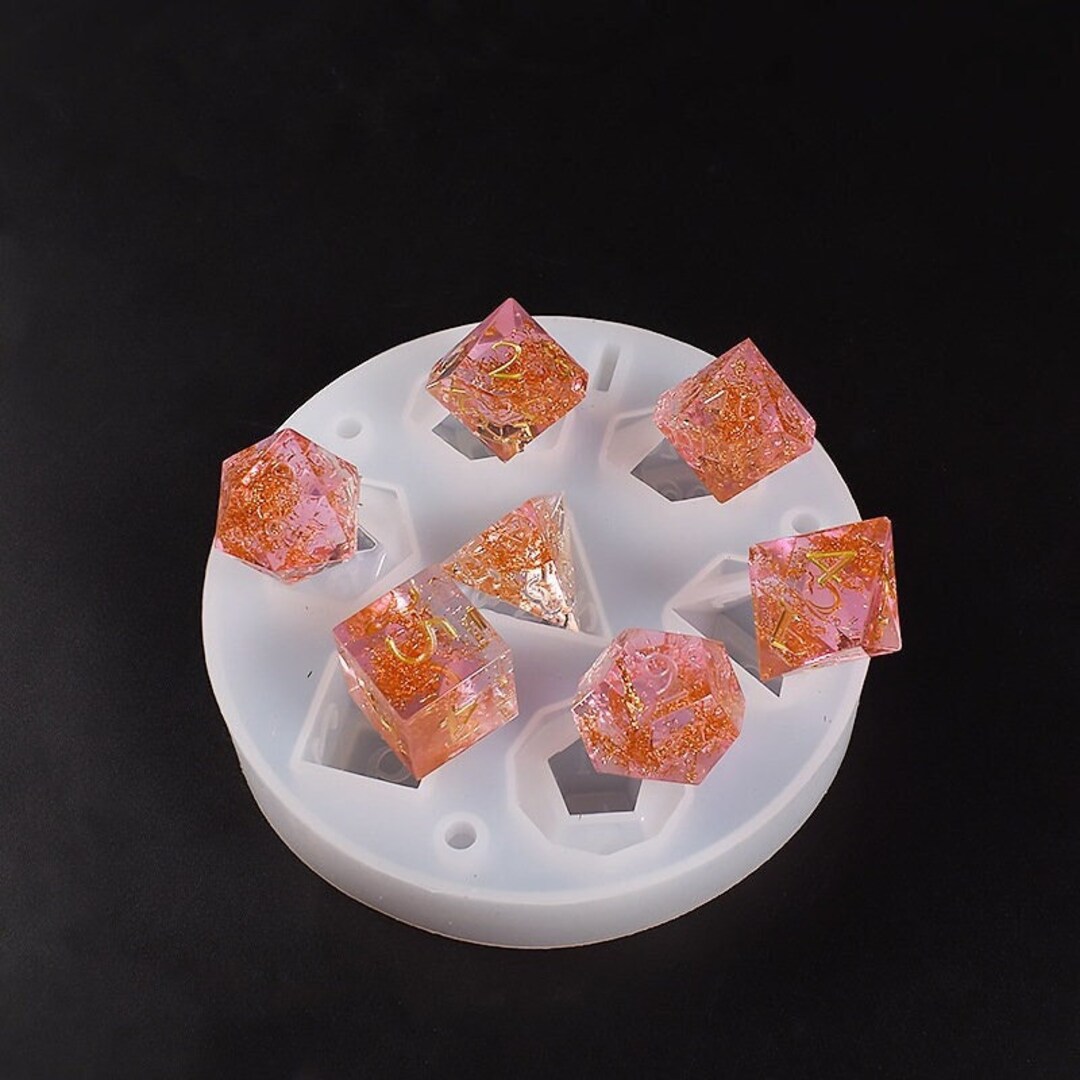 Dice Set Silicone Mold-dnd Dice Resin Mold-7 Sharp Edge Dice Mold ...