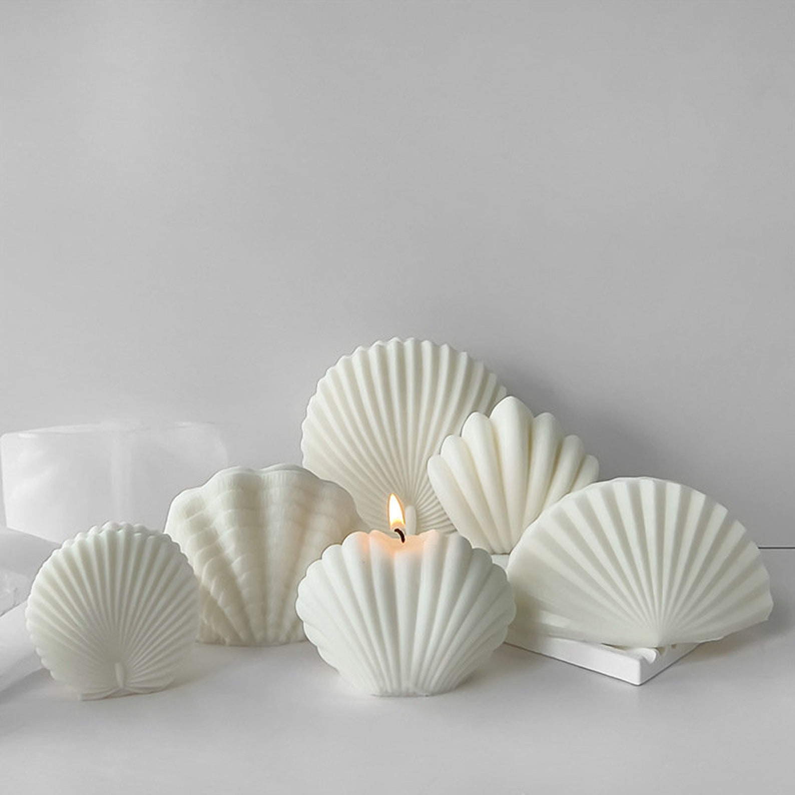 Seashell Candle Silicone Mold-ocean Shell Candle Mold-scallop Candle ...