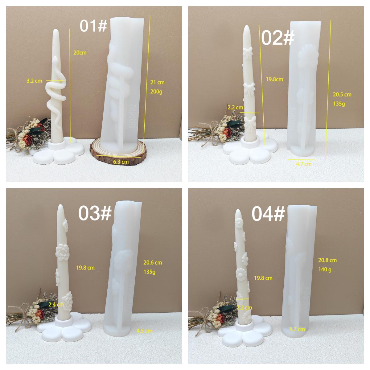 Embossed Snake Candle Silicone Mold-flower Long Candle Mold-sphere ...