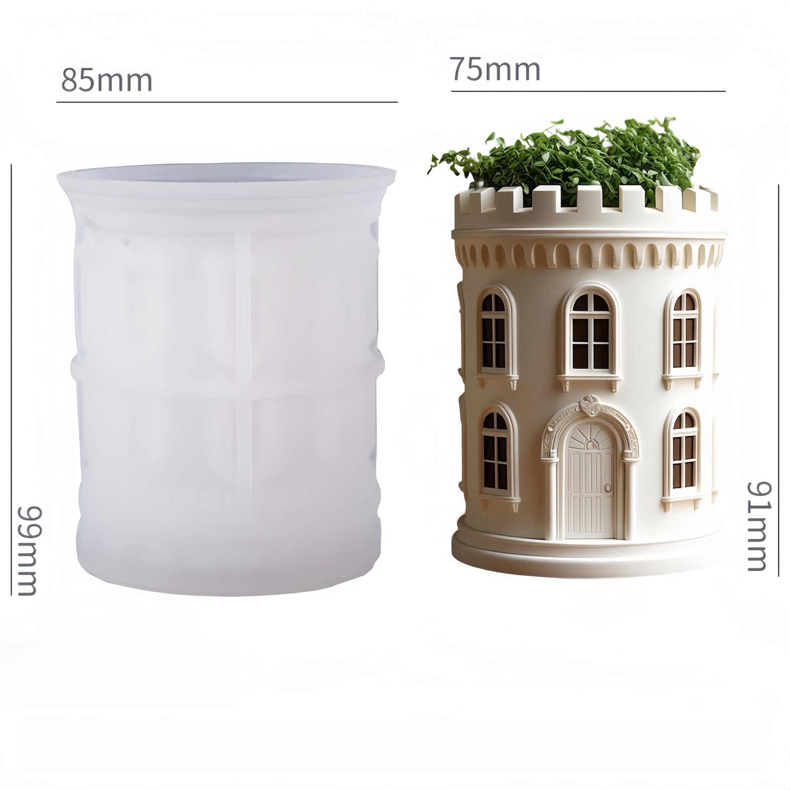 Castle Vase Silicone Mold-castle Storage Box Resin Mold-ancient Castle ...