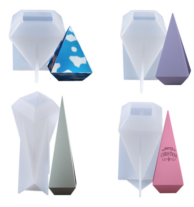 Concrete Ring Cone Holder Mold Pyramid Diamond Mold Cone Silicone Mold ...