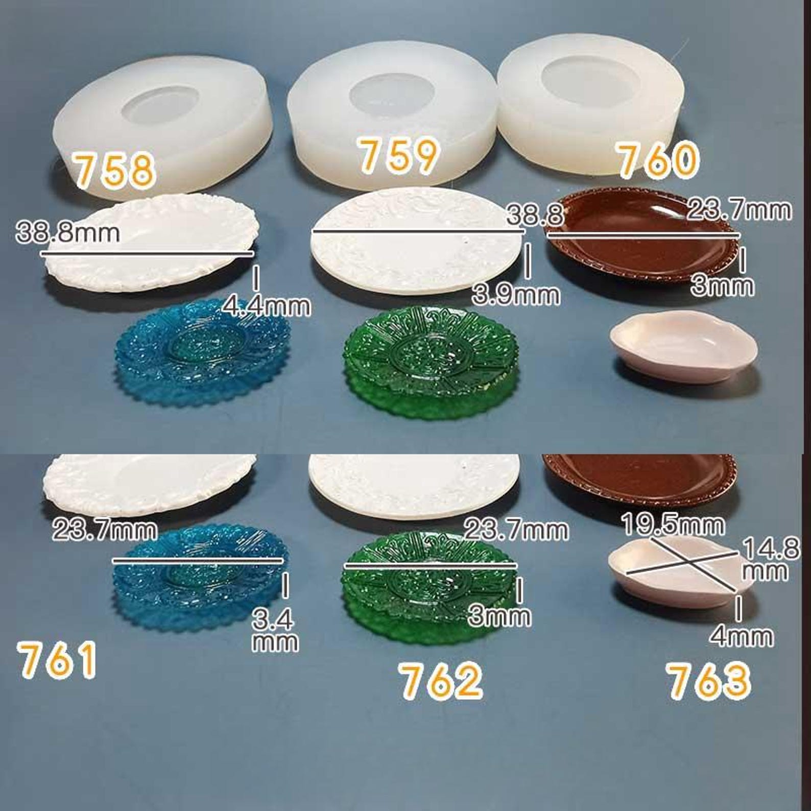 Embossed Dish Silicone Mold-miniature Plate Resin Mold-mini Dinner ...