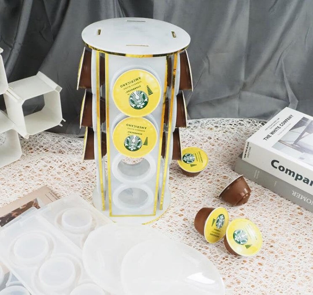 Coffee Capsule Holder Mold, Storage Shelf Resin Mold, Rotating Storage ...