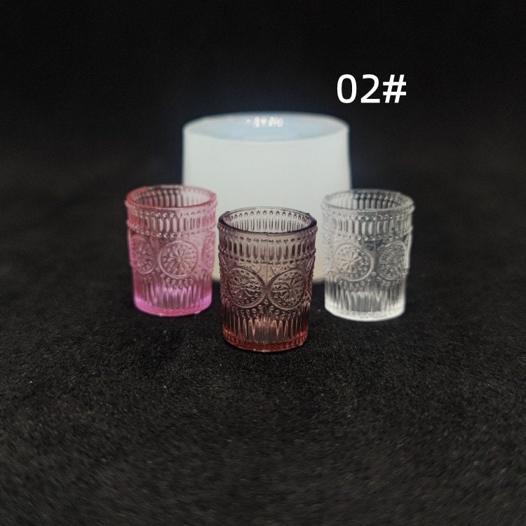 5 Styles Pocket Glass Silicone Mold-mini Cup Resin Mold-mini Tableware ...
