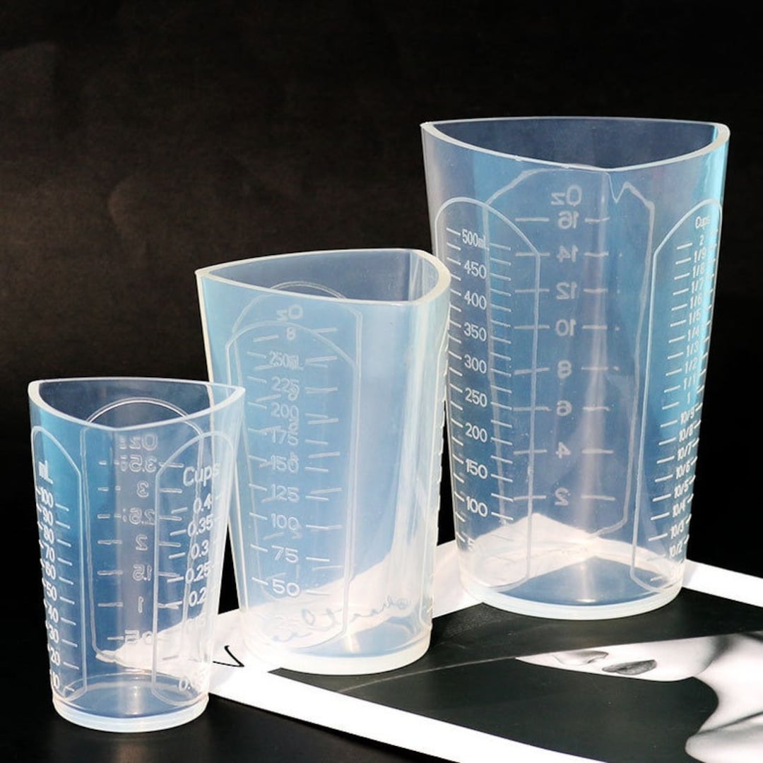 Oz Ml Cups 1 L 100ml, 250ml, 500ml Measuring Cup Reusable Silicone Oz ...