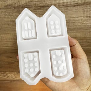 4 Kinds Mini Houses Silicone Molds Set-small Hollow House Resin Mold ...