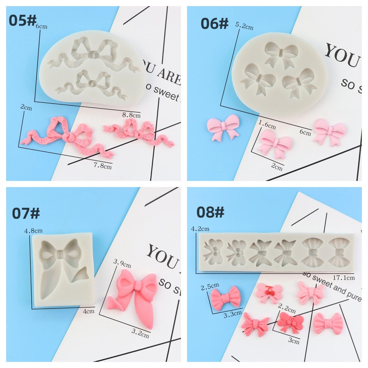 Beautiful Bowknot Silicone Mold-24 Styles Bows Resin Mold-bowknot ...