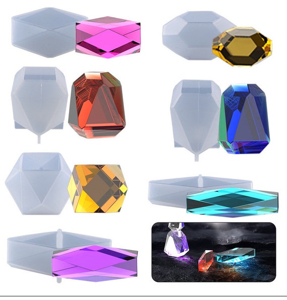 7 Styles Crystal Stone Silicone Mold-faceted Stone Resin - Etsy