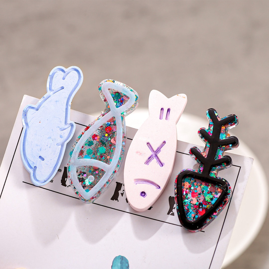 Cute Fish Hairpin Silicone Mold-fishbone Hair Pin Resin Mold-girls ...
