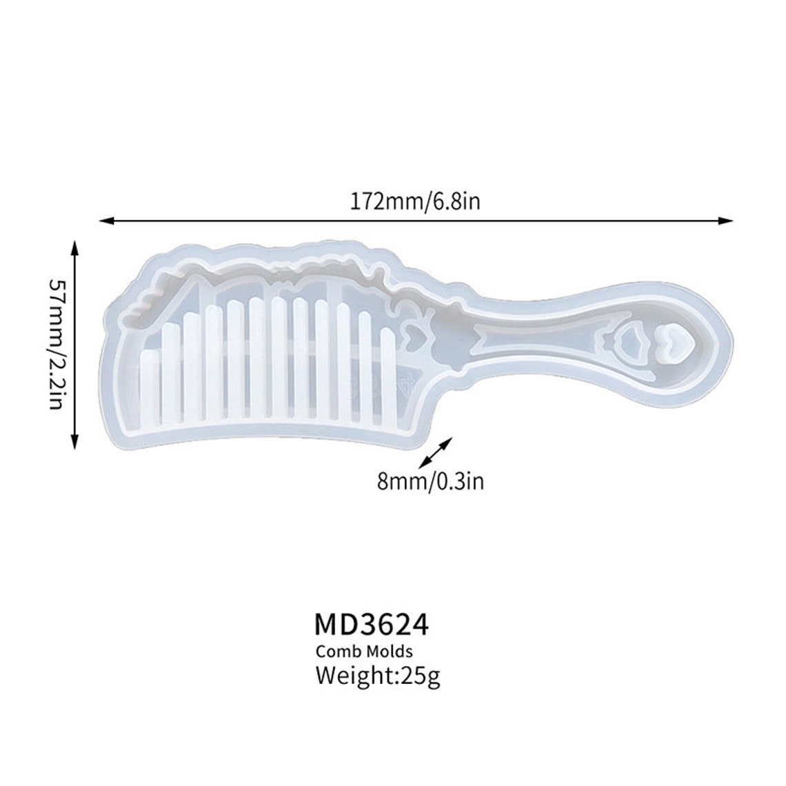 4 Styles Comb Resin Molds/hair Comb Resin Mold, Bath Comb Silicone Mold ...