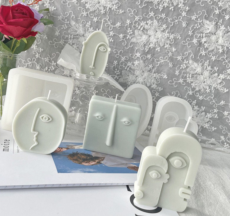 Abstract Face Candle Mold-candle Silicone Mold-human Face - Etsy