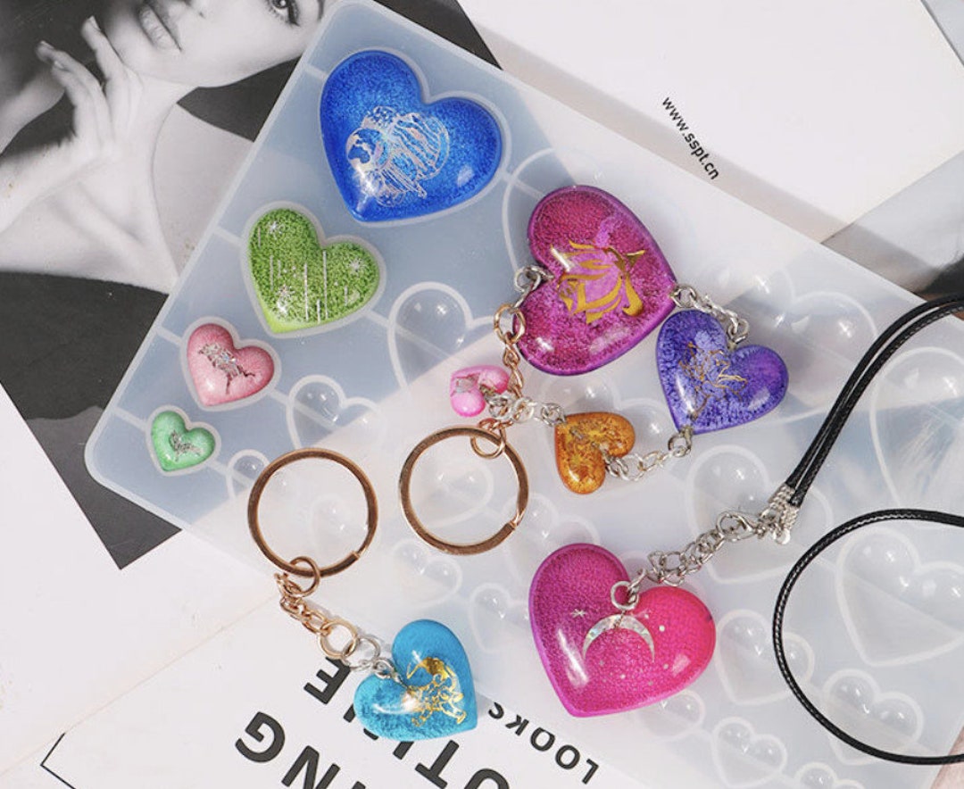 Peach Heart Silicone Mold-heart Shaped Resin Mold-loving Heart Casting ...