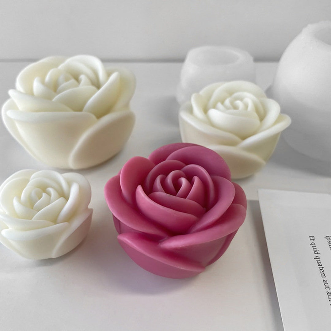 3D Rose Candle Silicone Mold-rose Flower Candle Mold-romantic Candle ...