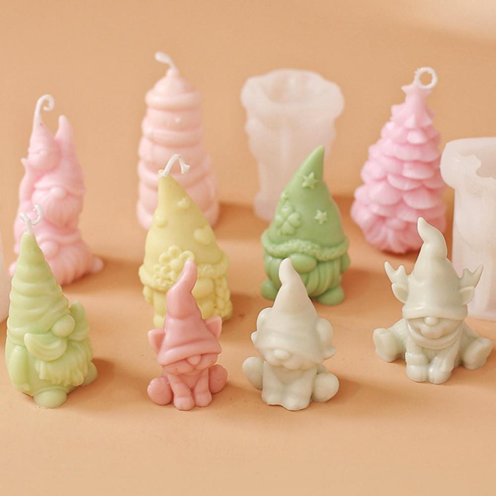 Christmas Tree Candle Silicone Mold-christmas Dwarf Candle Mold-cute ...