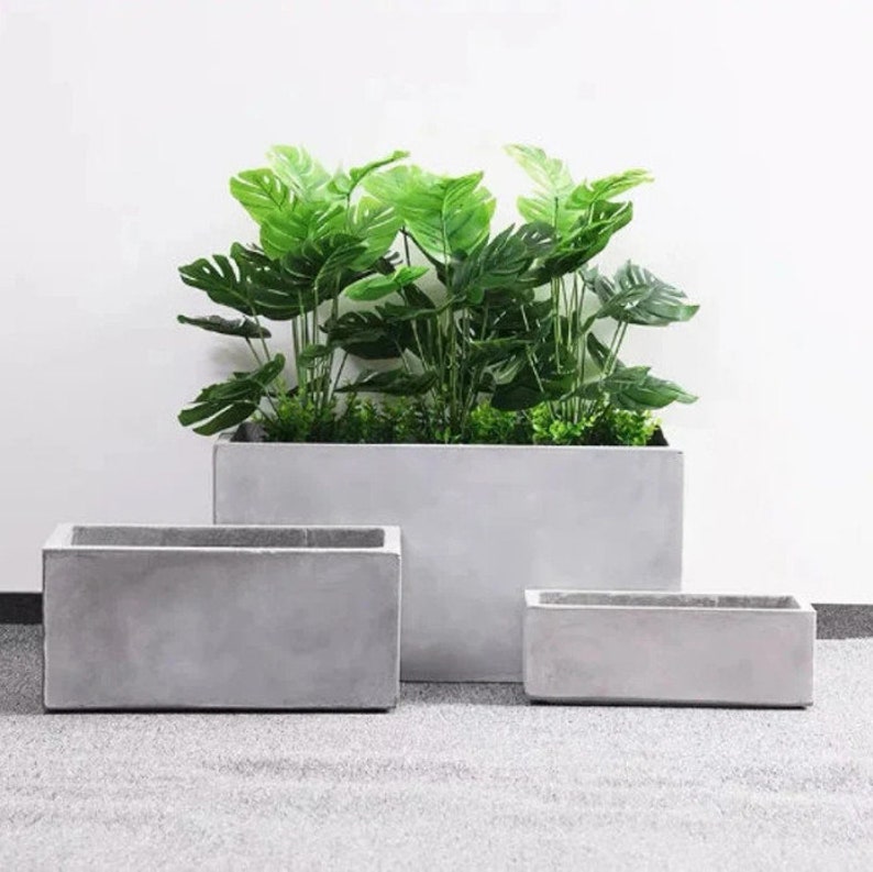Concrete Rectangle Flower Pot Mold Silicone Cuboid Flower Pot Mold ...