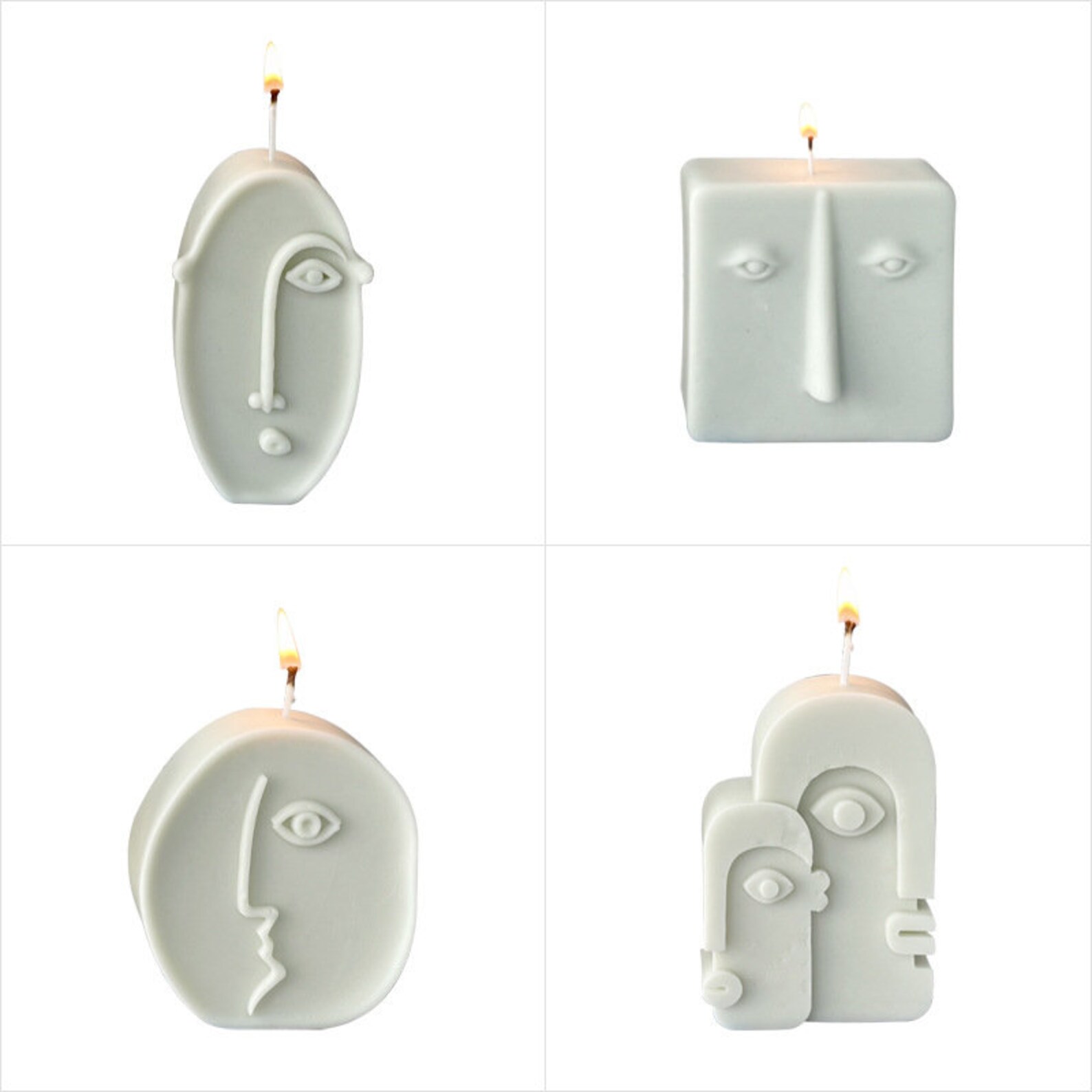 Abstract Face Candle Mold-candle Silicone Mold-human Face - Etsy