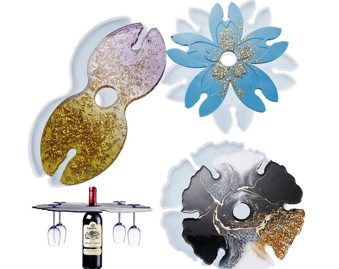Creative Silicone Wine Rack Mold-irregular Wine Glass Rack Resin Molds ...