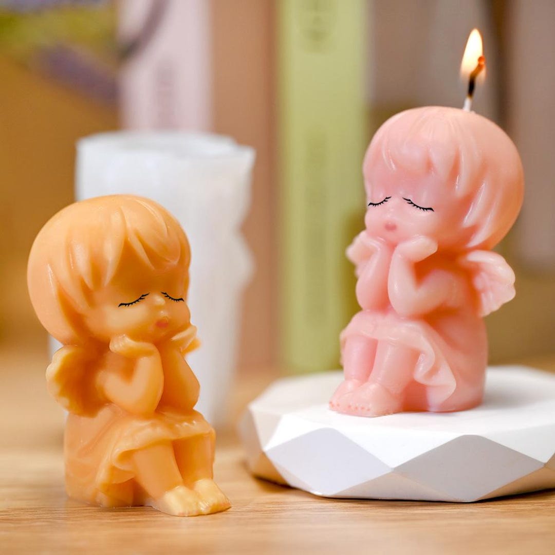 Angel Girl Silicone Mold-cute Girl Candle Mold-angel Wings Fondant ...