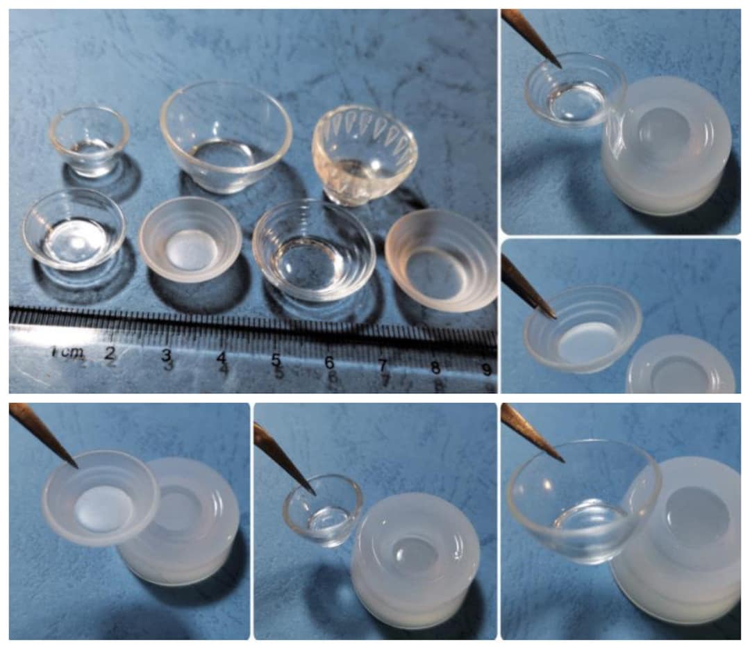 7 Styles Pocket Bowl Silicone Mold-mini Stripe Cup Resin Mold-mini Lace ...