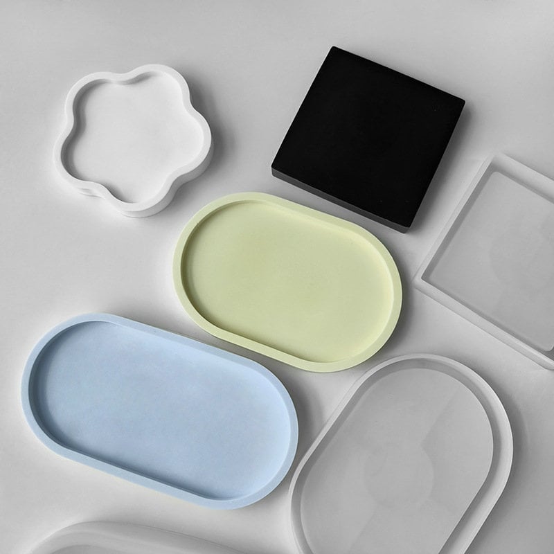 7 Styles Dish Silicone Mold-round Trinket Dish Mold-square Coaster ...