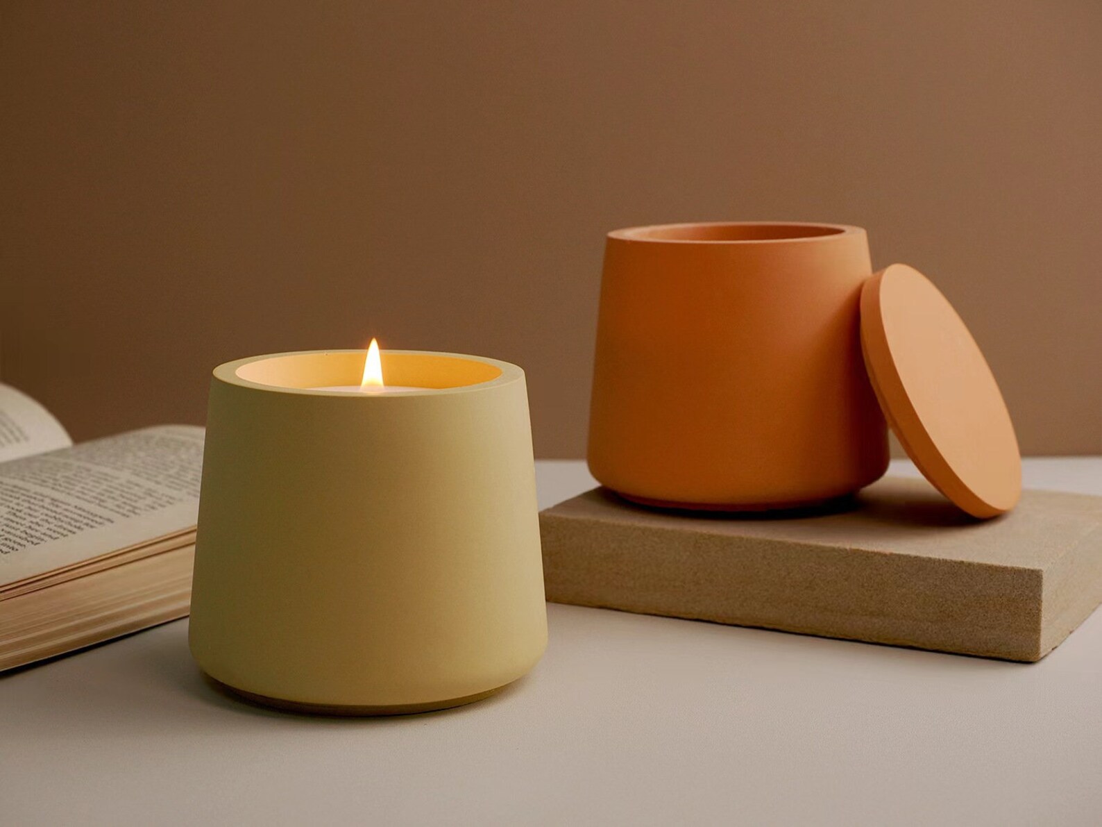 Trapezoidal Candle Cup Resin Mold-candle Container Silicone Mold ...