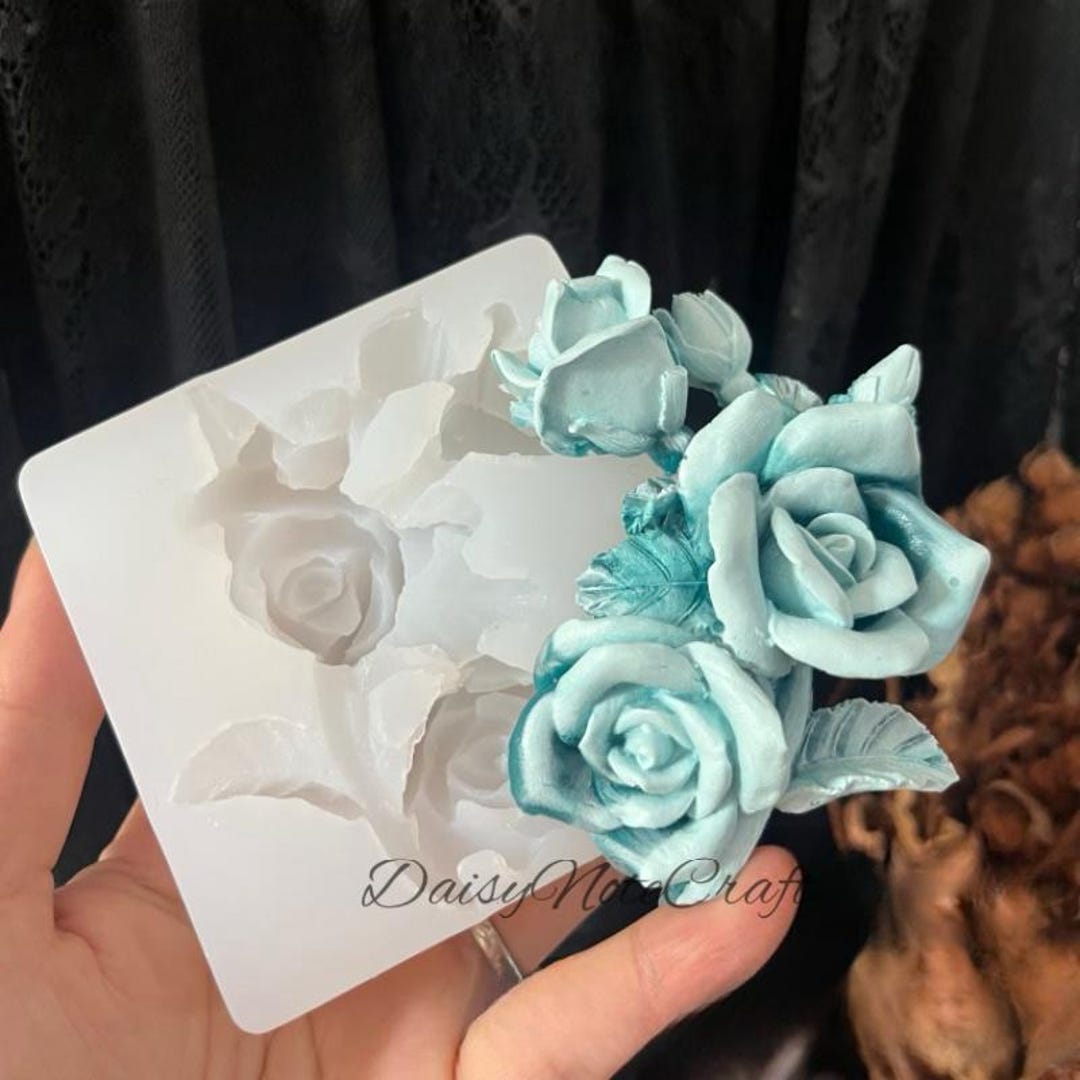 Rose Flower Silicone Mold-3d Rose Flower Resin Mold-rose Fondant Mold ...