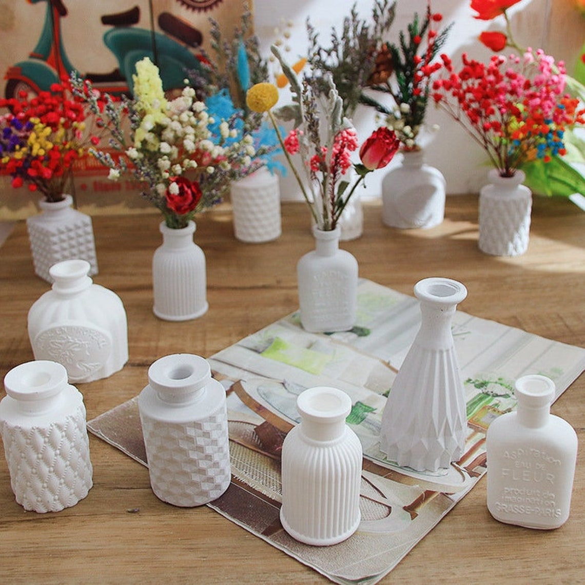 NEW 3D Cement Concrete Resin Perfume Bottle Flower Vase | Etsy Canada