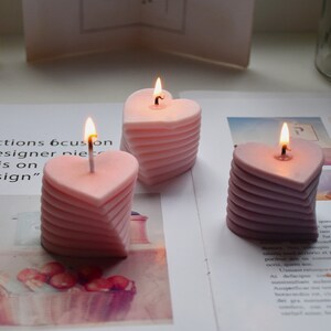 Rotating Heart Shape Scented Candle Silicone Mold ,DIY Handmade Candle ...
