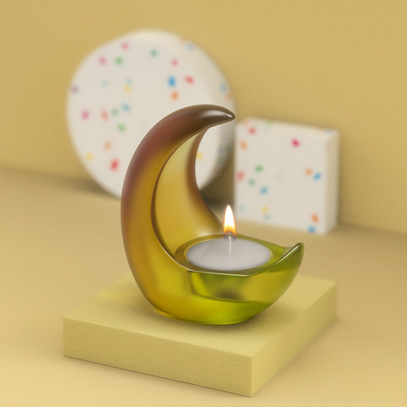 Moon Cradle Candle Holder Mould Concrete Candle Jar Mold Moon - Etsy