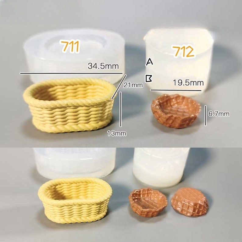 Woven Basket Silicone Mold-mini Fruit Basket Resin Mold-mini Dessert ...