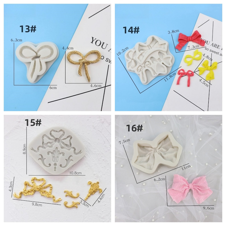 Beautiful Bowknot Silicone Mold-24 Styles Bows Resin Mold-bowknot ...