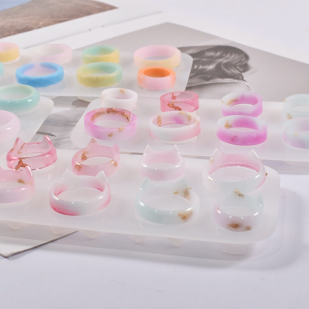 4 Styles Ring Silicone Molds-flat Ring Resin Mold-cat Ears/round Edge ...