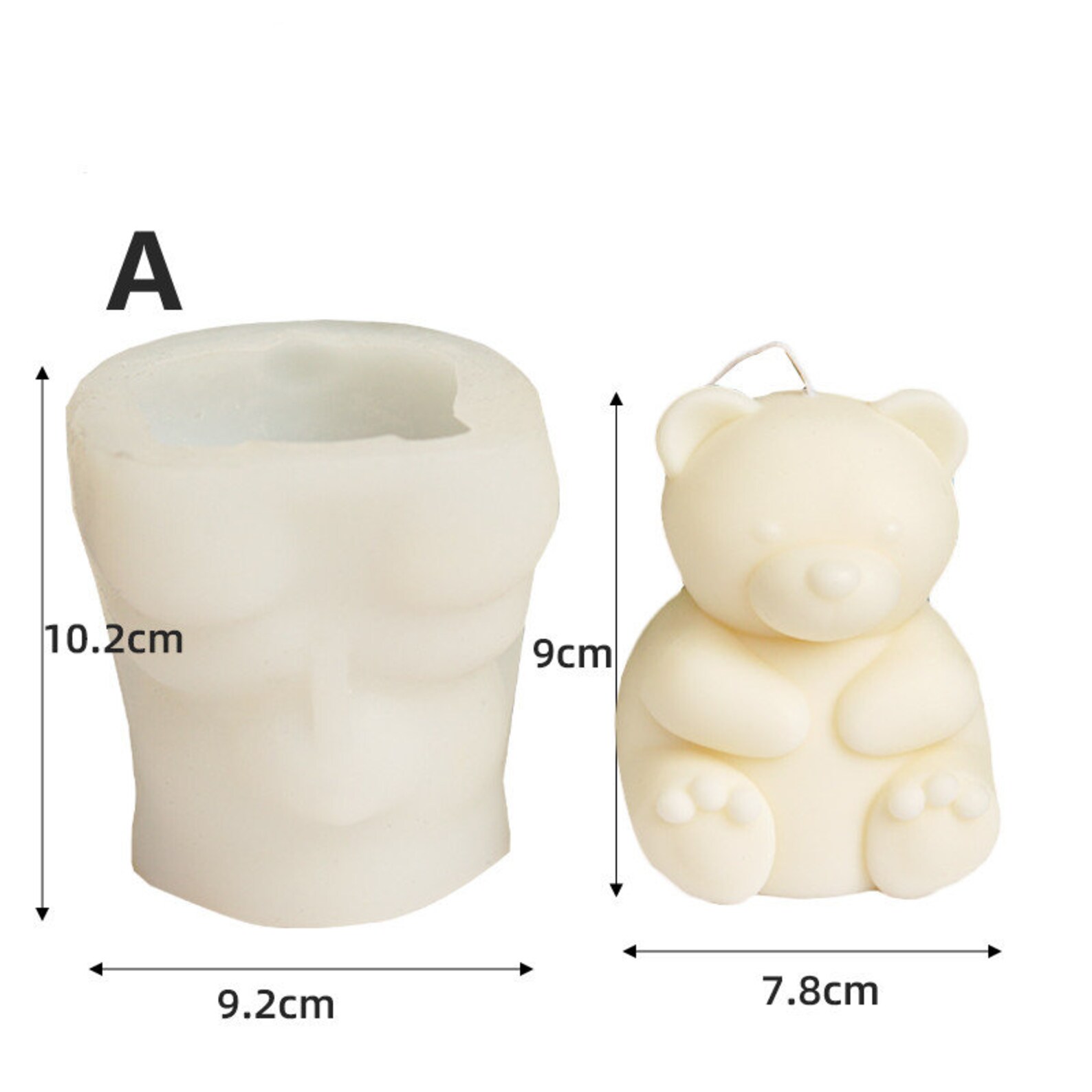 3D Bear Candle Silicone Mold-cartoon Bear Candle Resin | Etsy