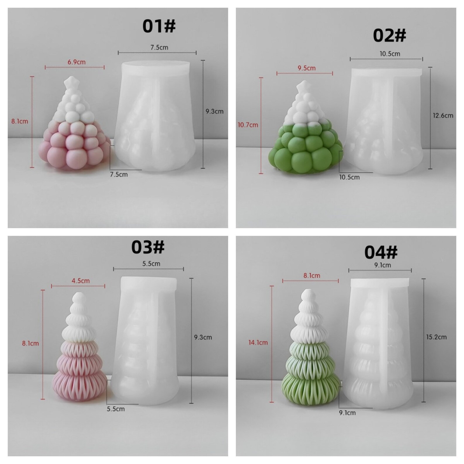 25styles Christmas Tree Silicone Mold-christmas Silicone Candle Mold ...