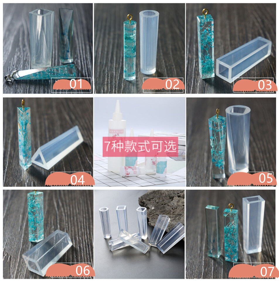 7 Styles Column Silicon Resin Mold-pendant Resin Mould | Etsy