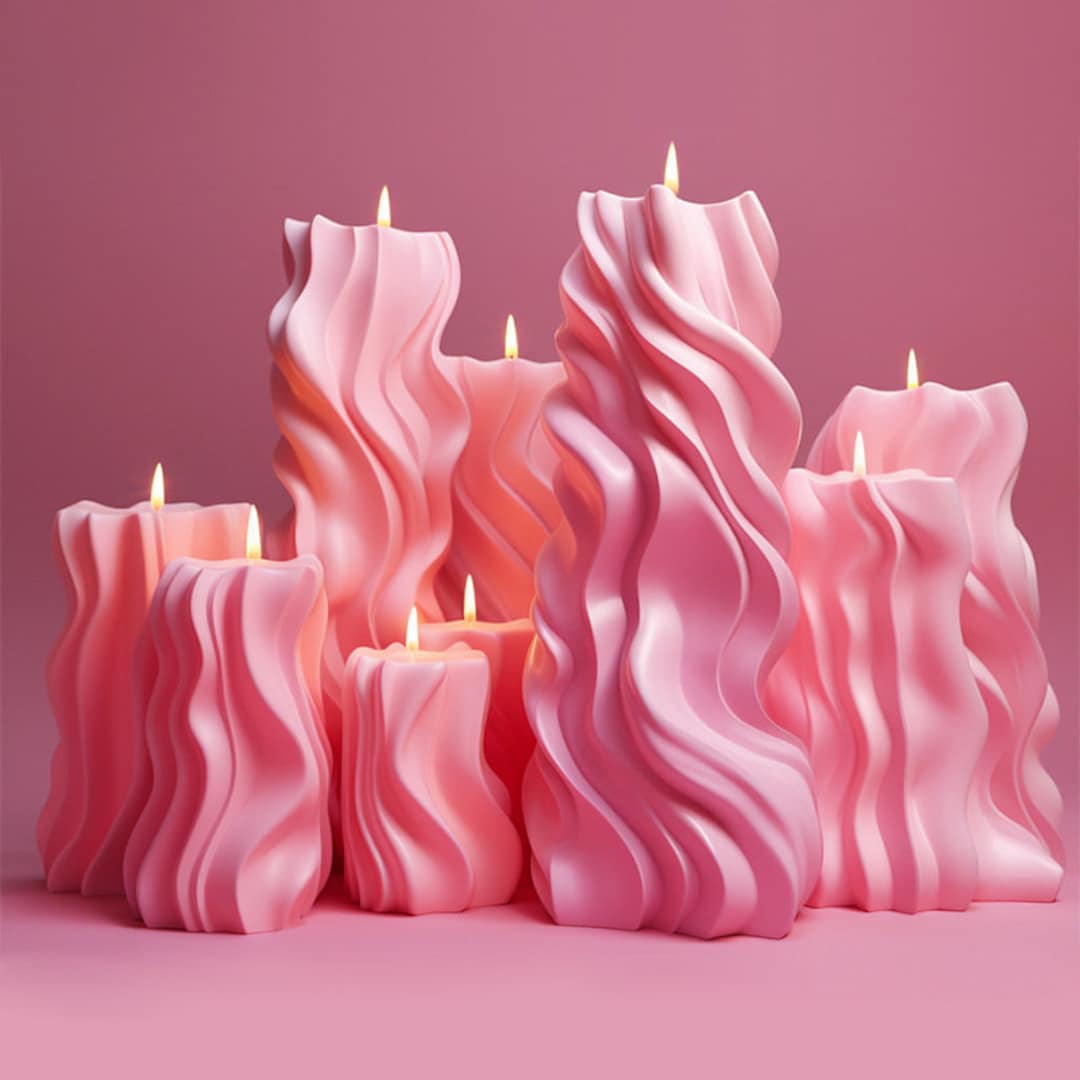 Spiral Wave Candle Silicone Mold-irregular Candle Mold-twisted Pillar ...