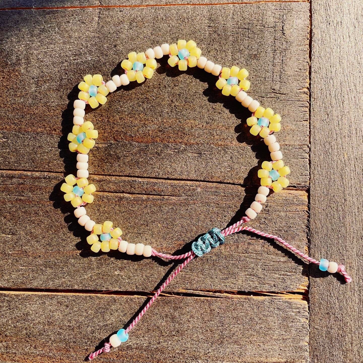 Silk String Daisy Chain Bracelet Toho Seed Beads - Etsy