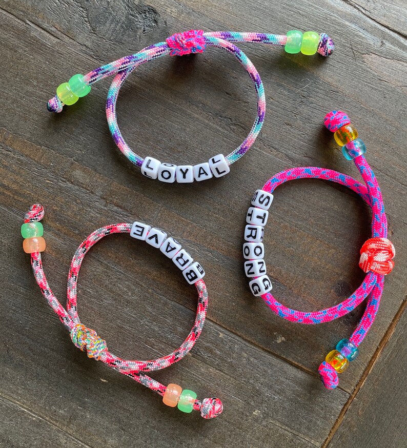 New Cord Colors! Colorful Custom Nylon Cord Word Bead Bracelet || Loyal ...