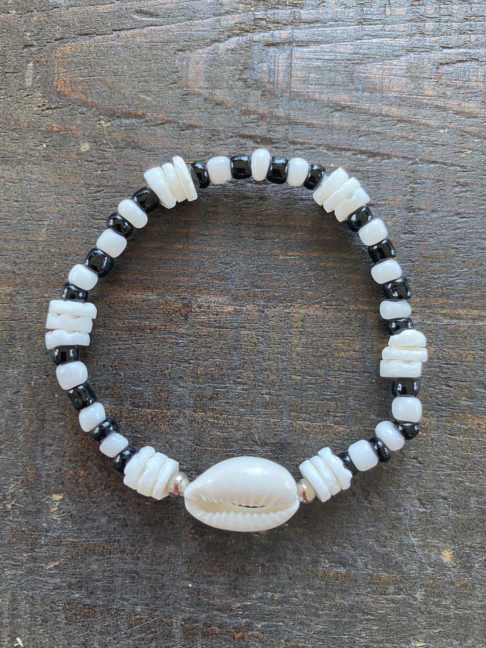 Cowrie Shell Bead Bracelet Glass Bead Bracelet Beaded Bracelet Custom ...