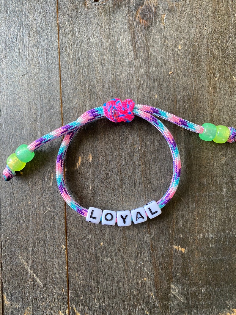 New Cord Colors! Colorful Custom Nylon Cord Word Bead Bracelet || Loyal ...