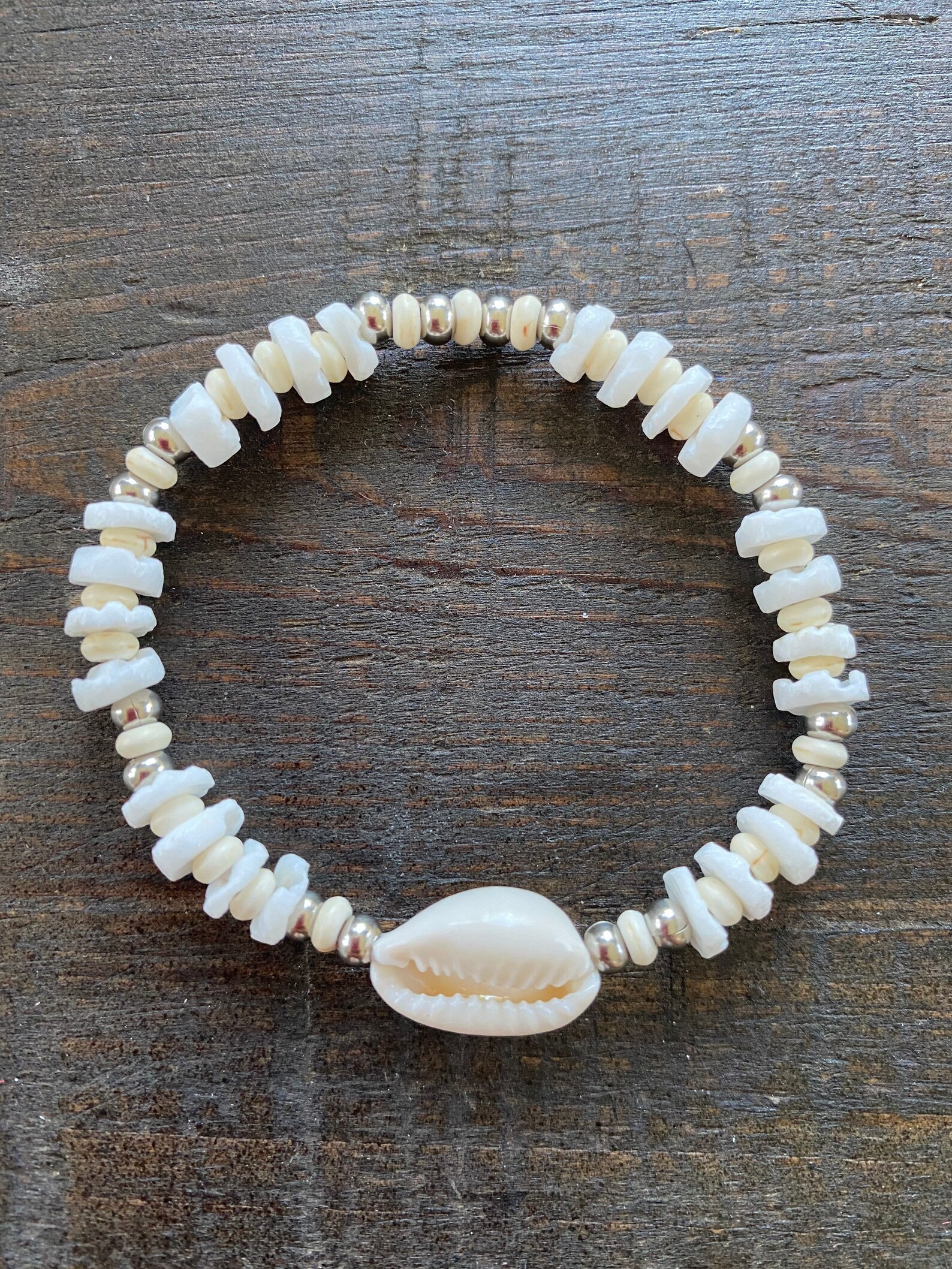 Cowrie Shell Bead Bracelet Glass Bead Bracelet Beaded Bracelet Custom ...