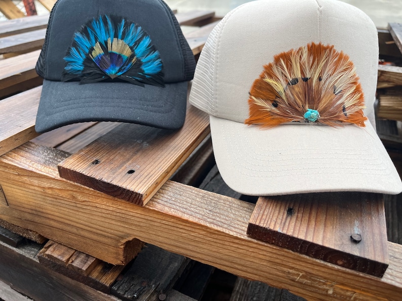 Feather Trucker Hat, Feather Foam Front Trucker Hat - Etsy