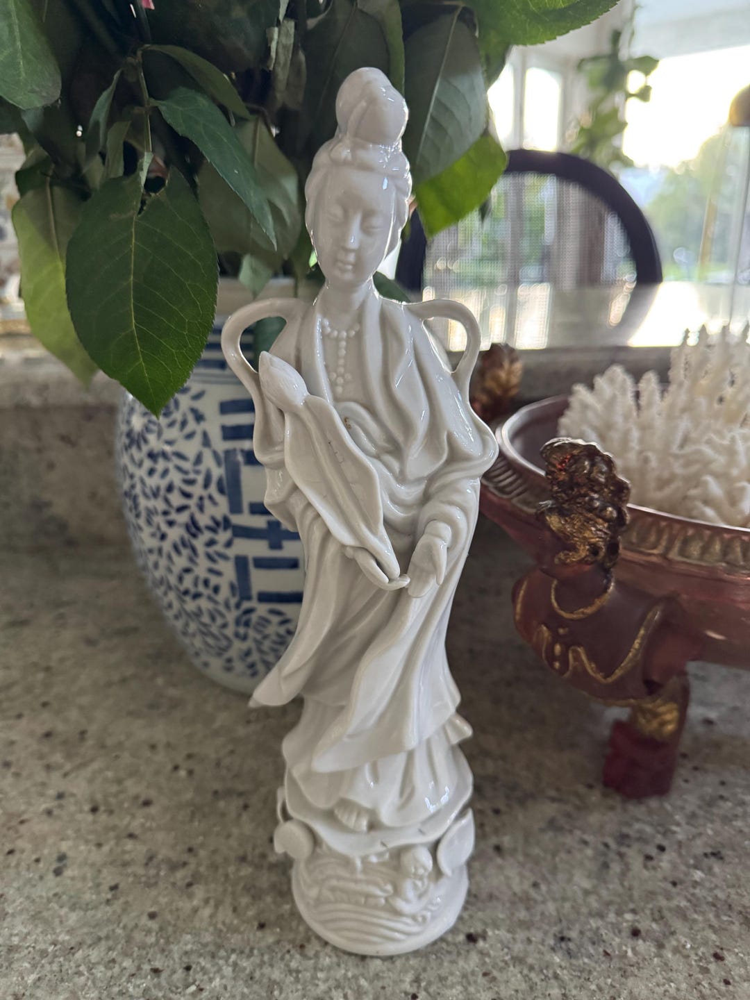 Geisha Porcelain Figurine White Porcelain Geisha Girl Asian Import ...