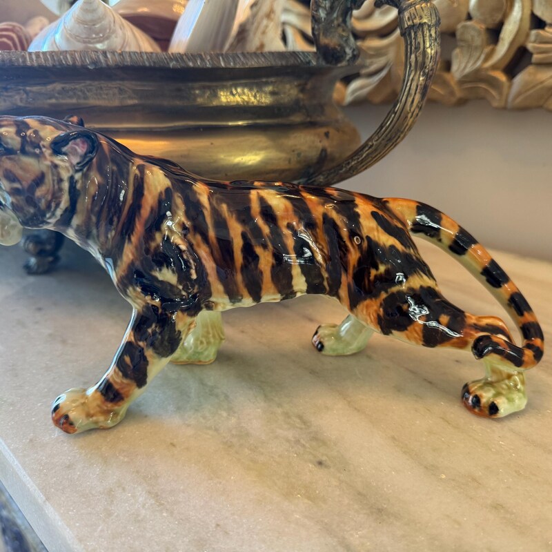 Porcelain Tiger Figurine - Etsy