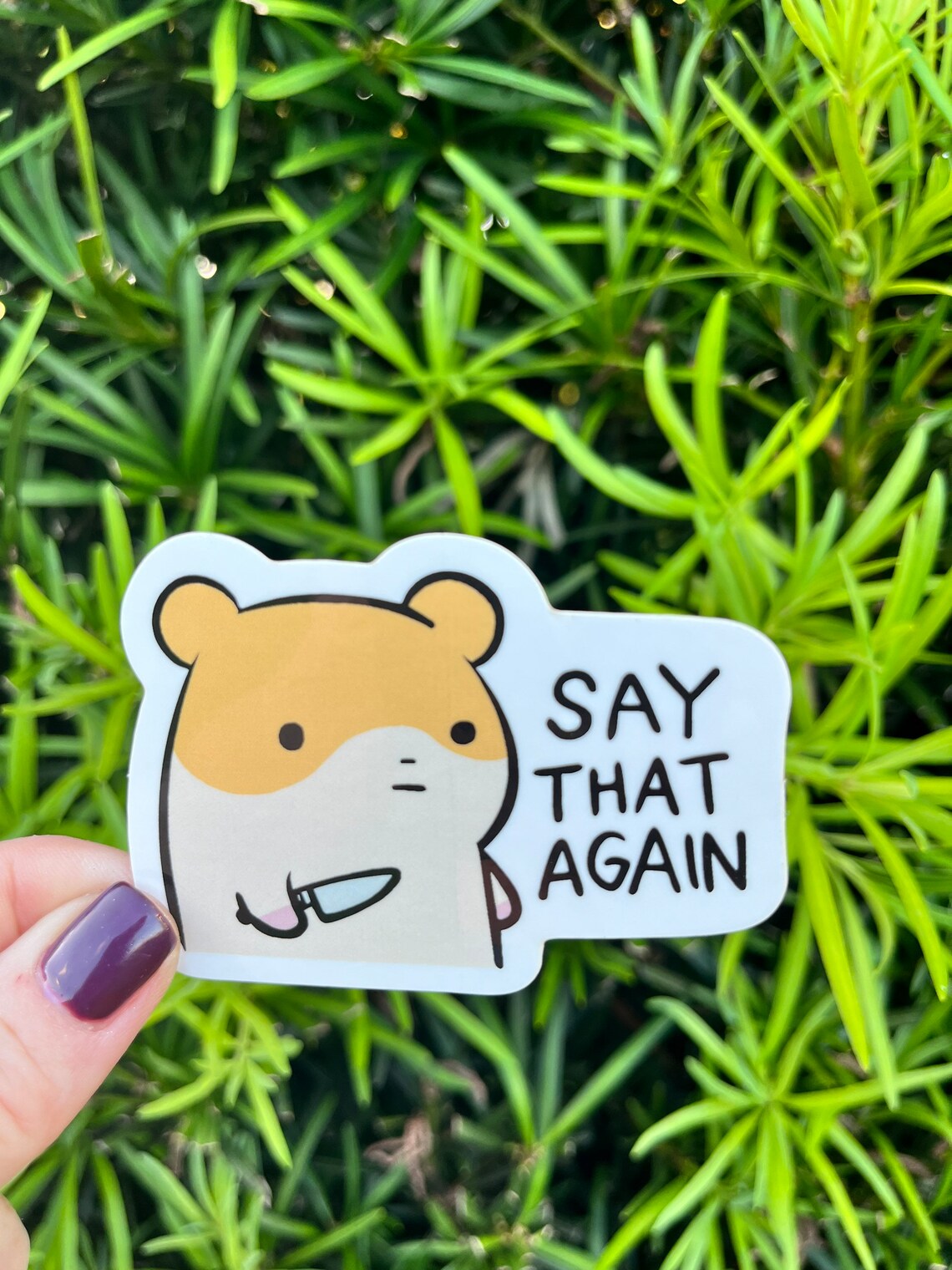 Say That Again Sticker Funny Meme Hampster Sticker Hampter - Etsy
