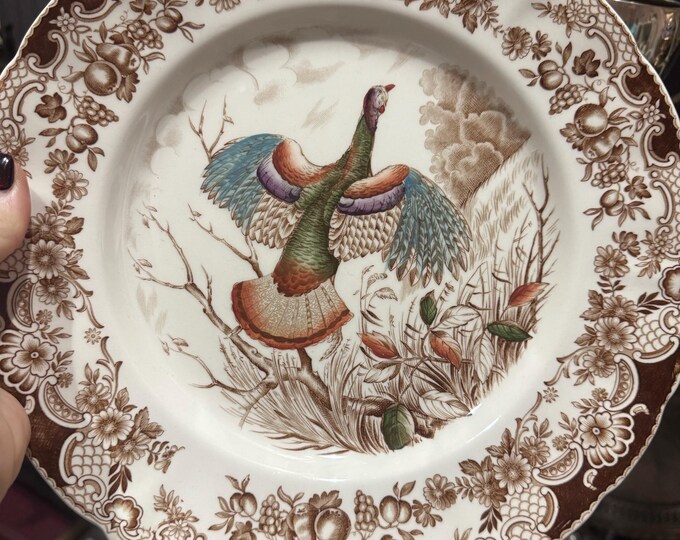 Johnson Brothers Wild Turkey Dinner Plates Rare - Etsy