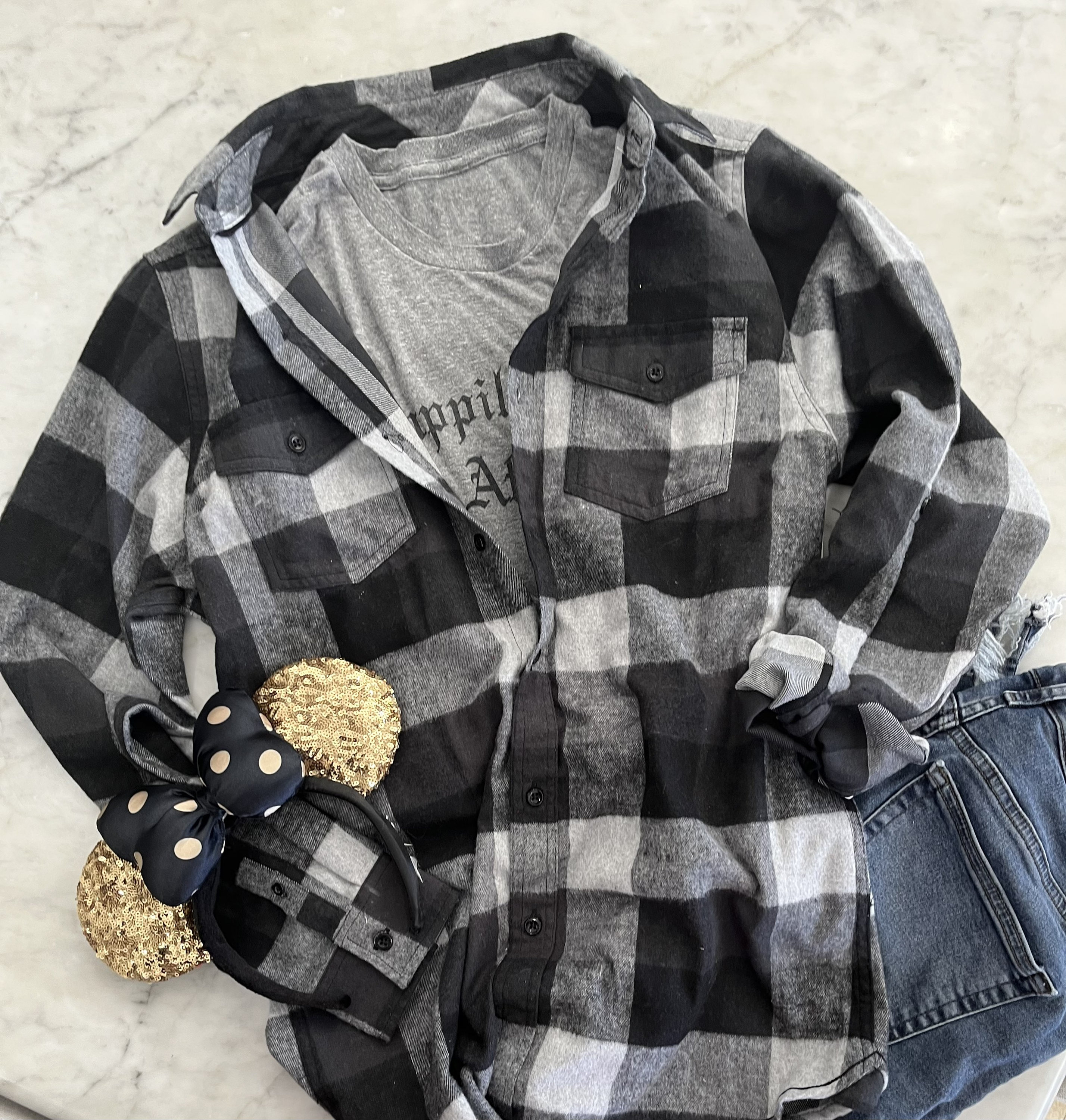 Mickey Mouse Flannel Shirt Sequin Mickey Shirt Disney Trip | Etsy