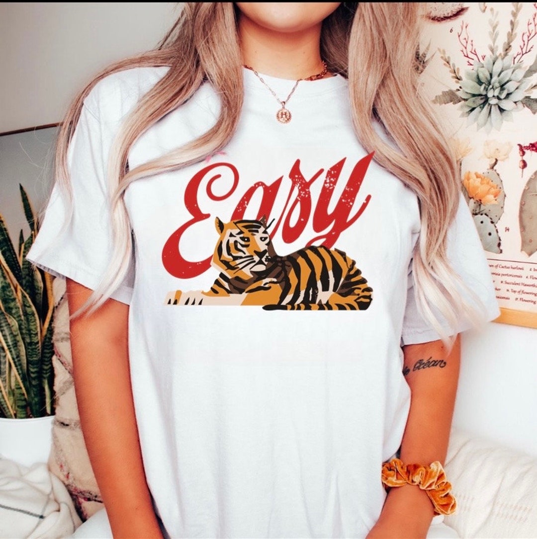 Easy Tiger Sweatshirt, Animal Shirt, Tiger Lover Gift , Tiger King Shirt , Animal Lover, Mens ...