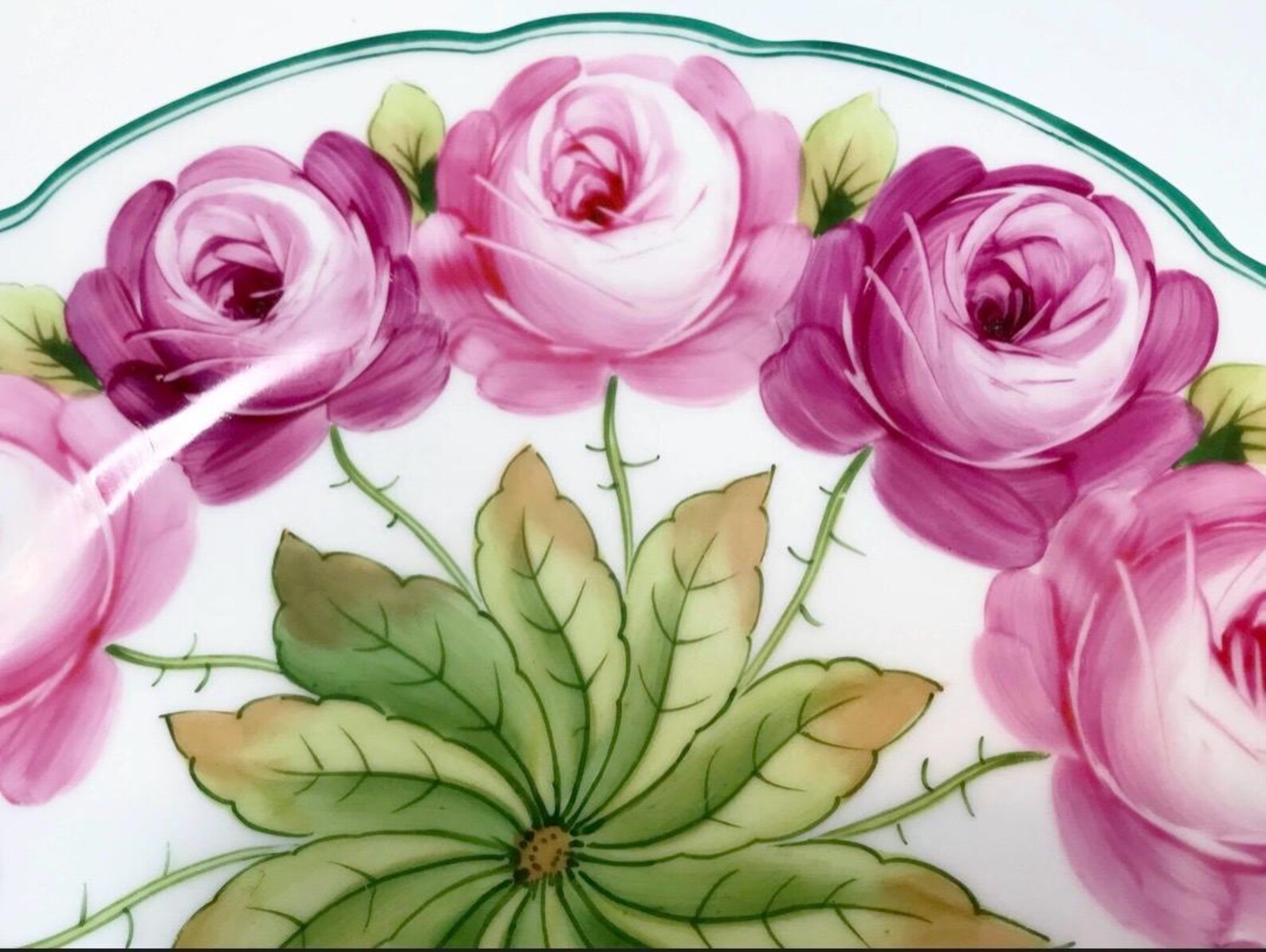Rose Pink Plate Saxe Hand Painted Plates Hand Painted Vintage Hand ...